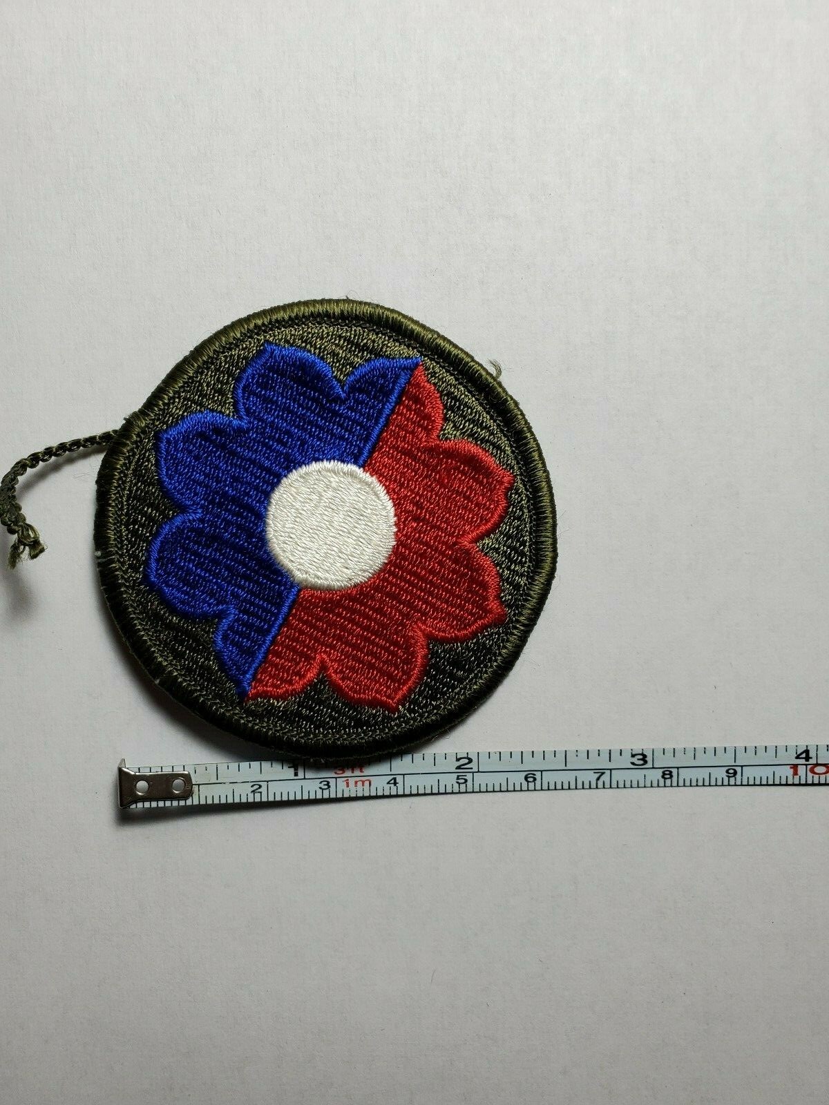 US Military Round Patch Red White & Blue Flower on Green 9th Infantry | eBay