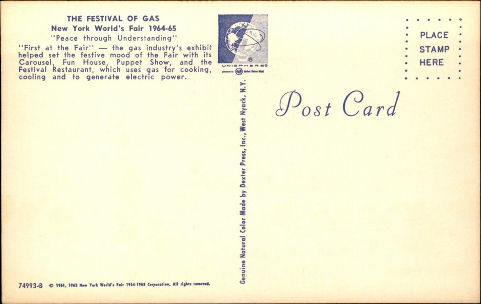 Festival of Gas New York World's Fair New York vintage postcard e205 | eBay