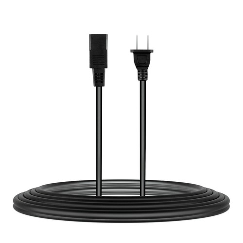 8ft 2-Pin AC Power Supply Cord Cable for PWC-178 IEC C9 to NEMA 1-15P ...