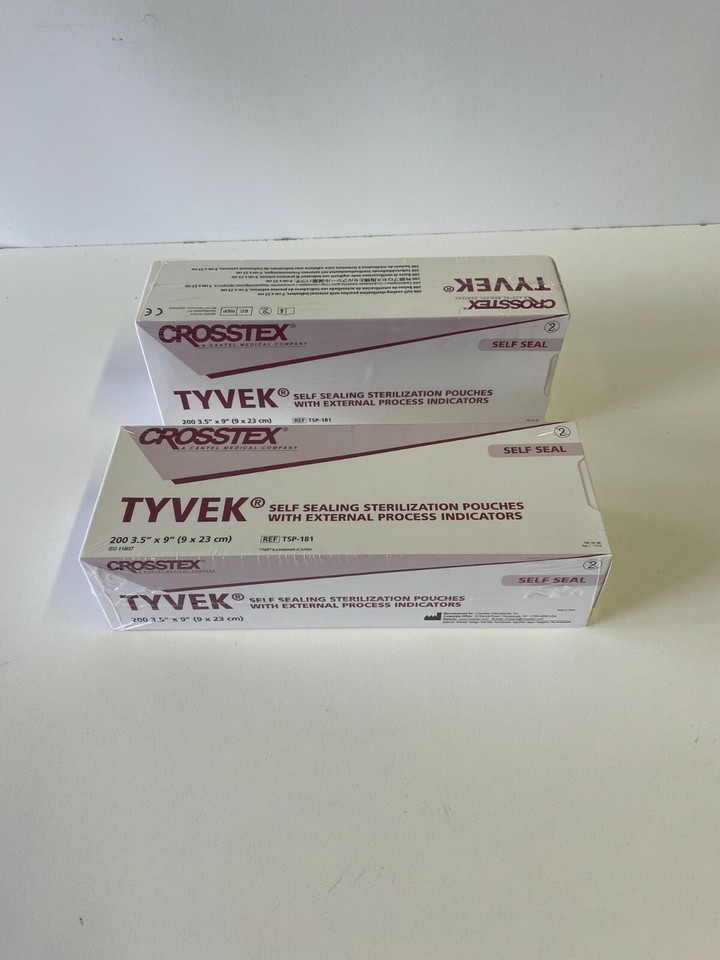 H6/H14/T37: 2 Boxes Crosstex TYVEK TSP-181 Self Sealing Sterilization ...
