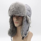 New Unisex Real Rabbit Fur Hat Trapper Earflap Cap Snowboard Hunter ...