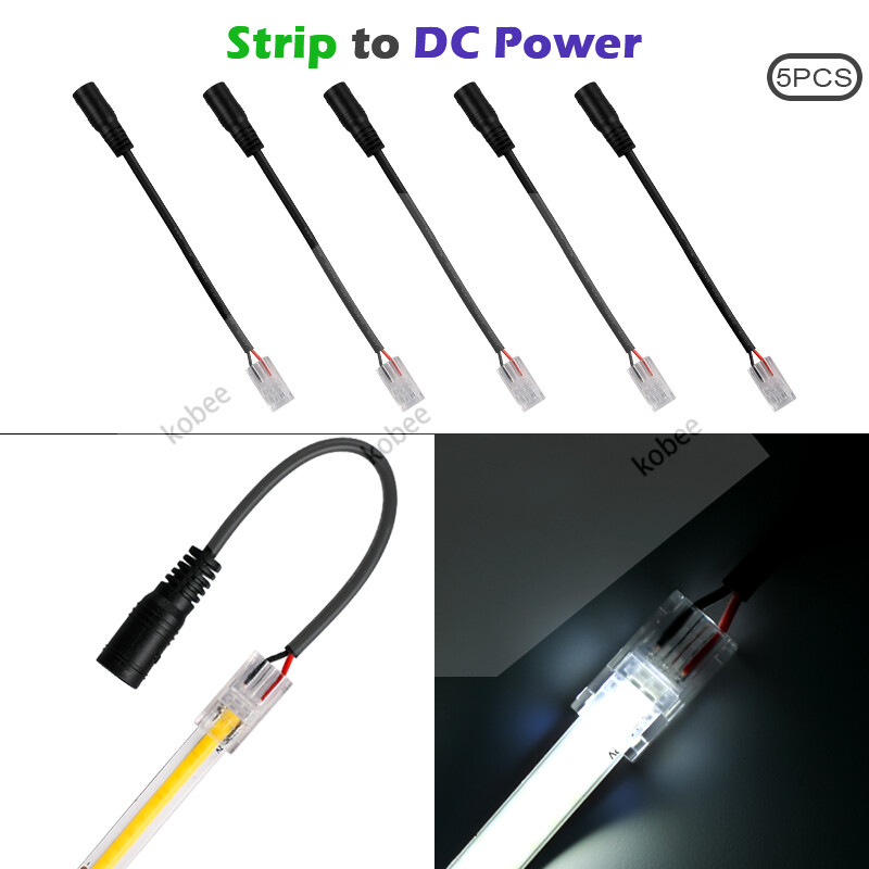 5pc 2pin COB LED Strip Light Connector Extension Wire Terminal Fixed ...