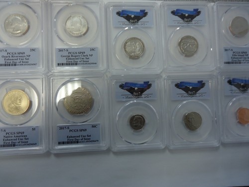 2017 S 10 Piece Enhanced Finish Uncirculated Set - PCGS SP69 1st Day of ...