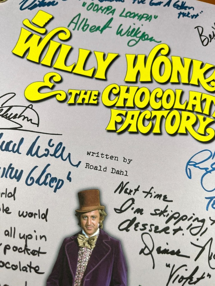 Willy Wonka & The Chocolate Factory Script Signed- Autograph Reprints ...