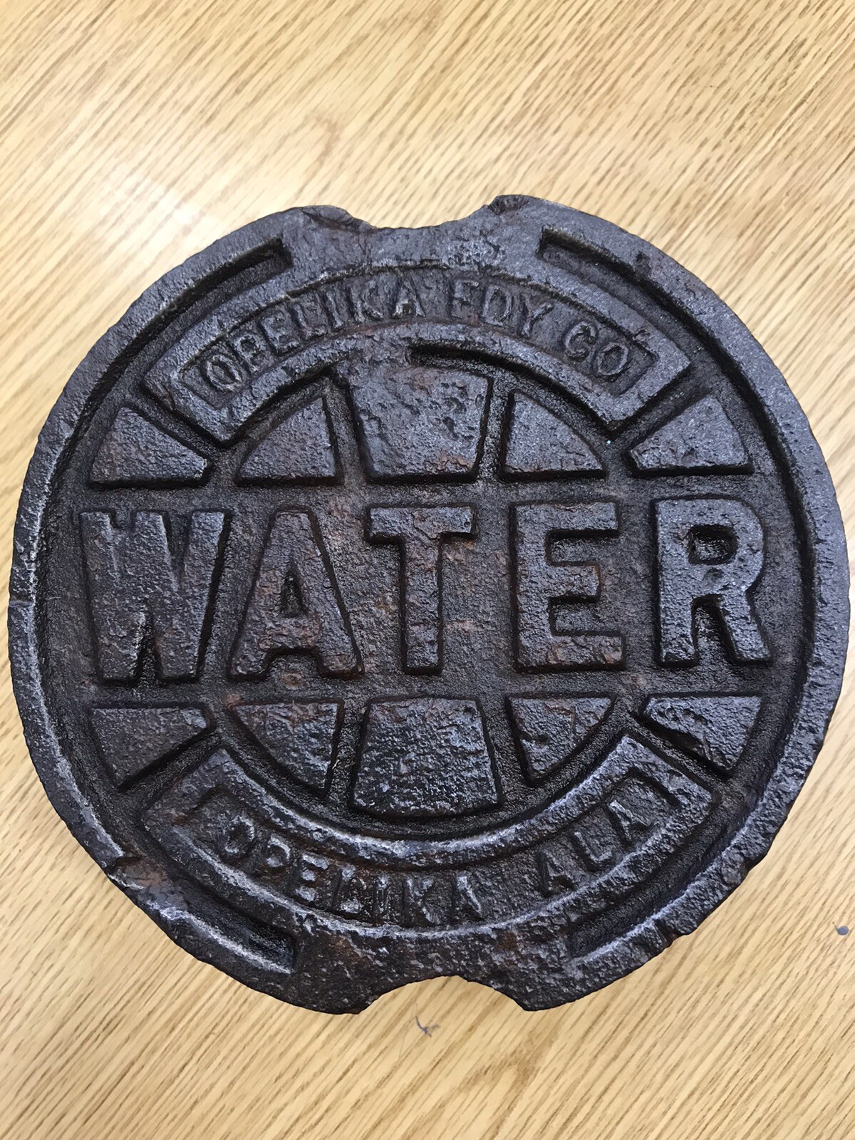 OPELIKA ALA. FDY Cast Iron Water Valve Box Lid Cover 7-1/4" | eBay