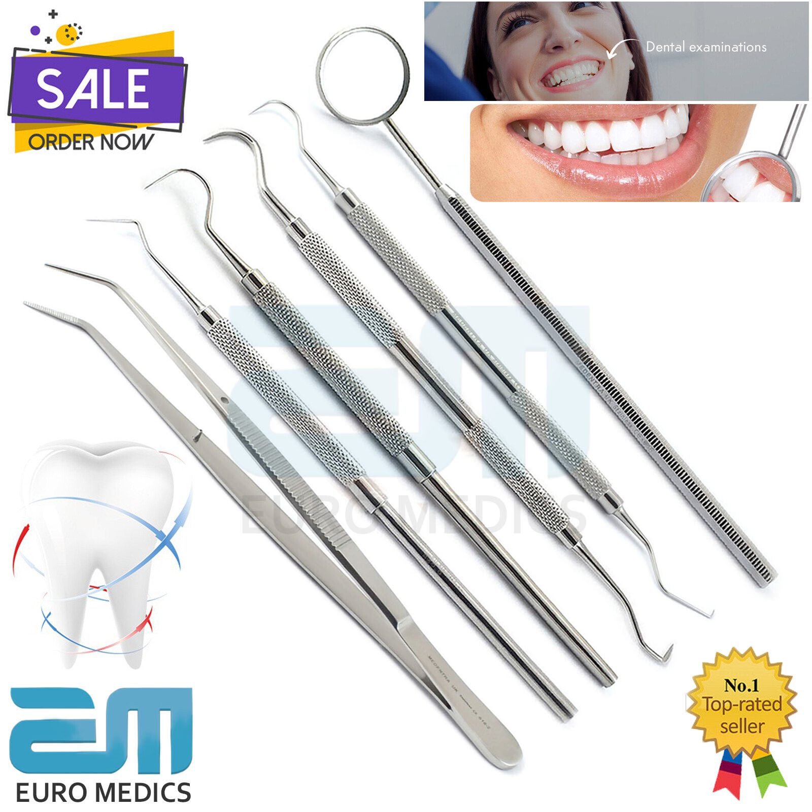 Dental Examination Kit Probes Tweezer Dentistry Dental Mouth Care ...