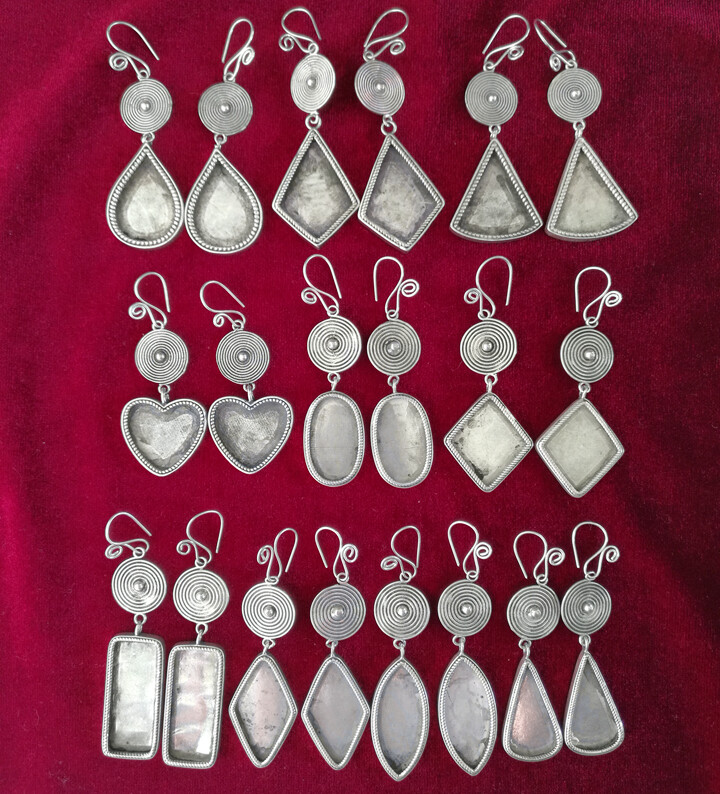 Tribe Personality accessory pure handmade miao silver DIY embedded ...