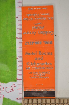 Vintage Matchbook Cover Golden Arrow Motel Lamar Hotel Colorado Lz4 | eBay