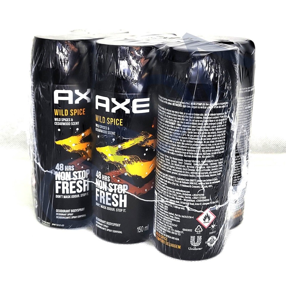 Axe Wild Spice Men's Deodorant Body Spray, 150ml (5.07 oz) 6 Pack | eBay