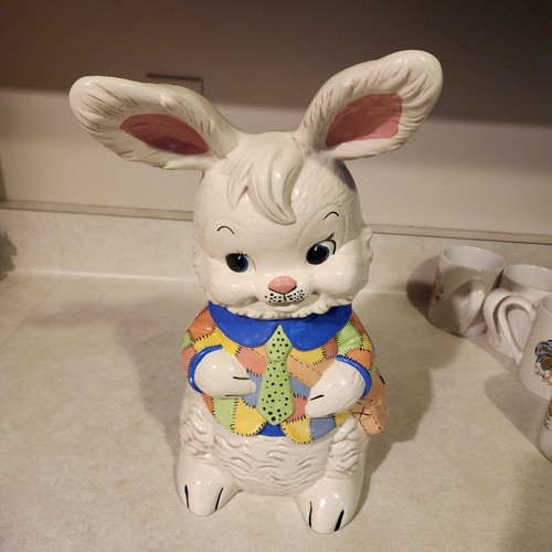 Stunning Hand Painted Ceramic Easter Bunny Large One of A Kind With ...