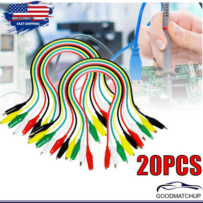 20 Pcs Electrical Jumper Cables Test Leads with Alligator Clips for ...