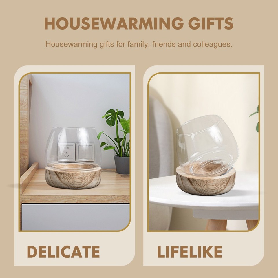 Transparent Mini Fish Tank Glass Bottle Aquarium Planter Decoration ...