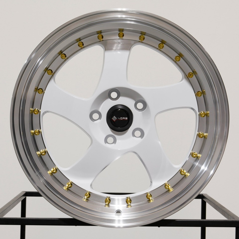 18x8/18x9 Vors VR2 5x108 35/35 White Wheels Rims Set(4) 73.1 | eBay