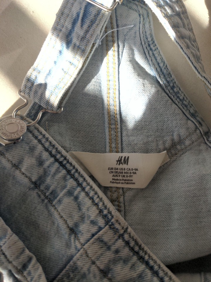 H&M Classic Cute Girls Light Wash Denim Overalls Sz 8 | eBay
