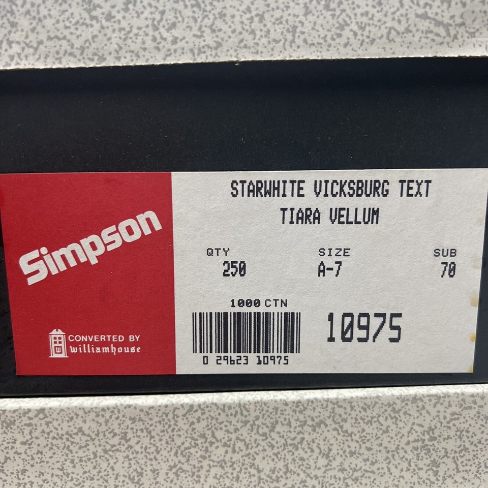 500 A7 Simpson Starwhite 70lb Tiara Vellum Envelopes Invitation ...