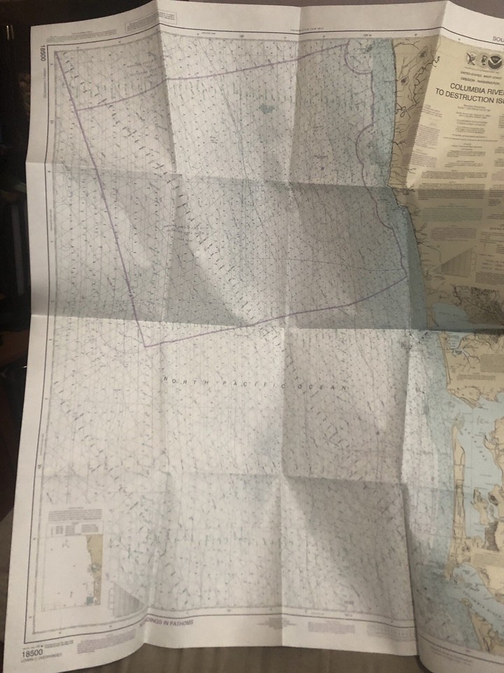 NOAA Columbia River To Destruction Island Navigation Paper Chart Map ...
