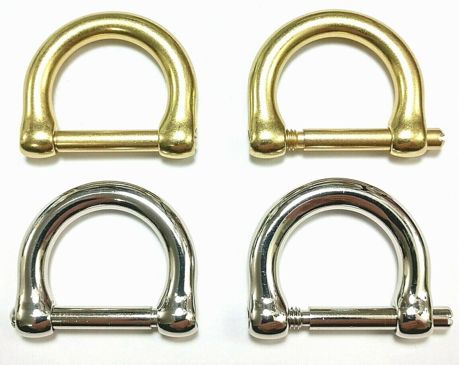 Two Replacement Brass/Nickel Briefcase Bag Luggage Carryall Screw-Pin D ...