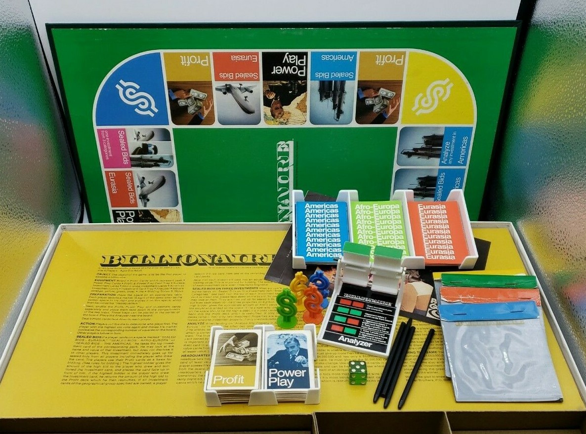 BILLIONAIRE Board Game Financial MONEY Strategy Parker Bros 1973 100% ...