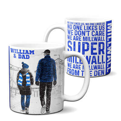 Personalised Millwall Mug Football Fan Cup Father & Son Birthday Dad ...