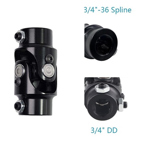 3/4"-36 Spline×3/4" DD Black U-Joint Universal Steering Shaft | eBay
