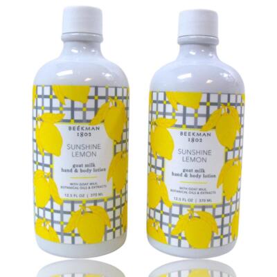 (2-Pack) Beekman 1802 Goat Milk Hand & Body Lotion "Sunshine Lemon" 12. ...