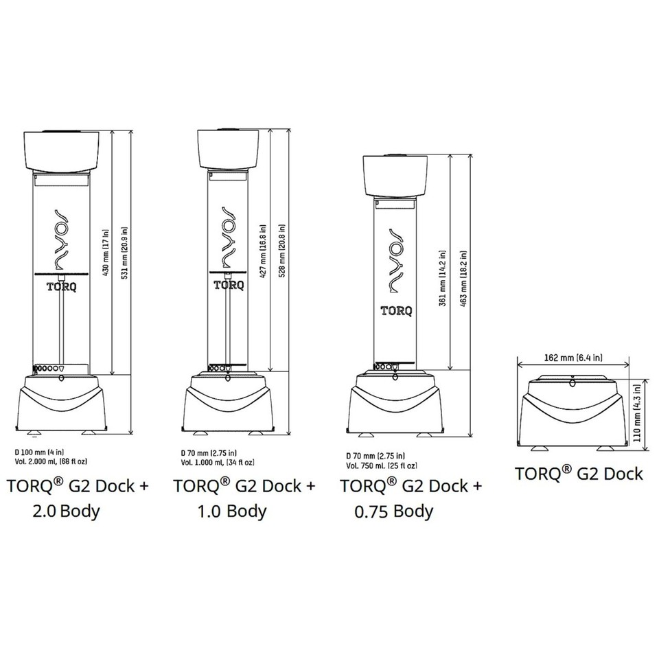 Nyos Torq G2 1.0 1.000 ml. 70 mm. Medium Modular System Media Reactor ...