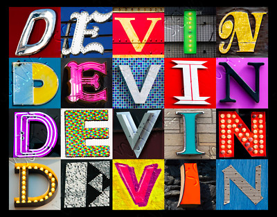 DEVIN Name Poster featuring photos of actual sign letters | eBay