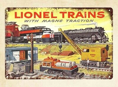 Vintage poster 1956 Lionel train Model Railroad railway metal tin sign ...