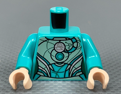 LEGO Minifigure Dark Turquoise Torso Armor Breastplate Silver Circle ...