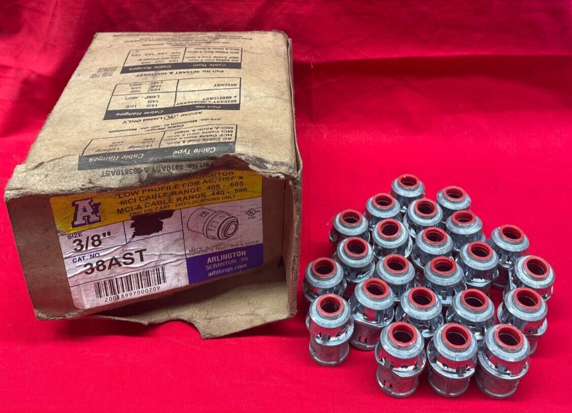 ARLINGTON INDUSTRIES 38AST SNAP2 IT CONNECTOR 3/8" ZINC **LOT OF 23 ...