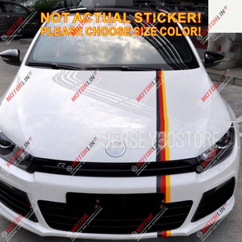 DIY 2pcs Matte (50''+35'')x4'' Germany German Flag Stripe Car Hood ...