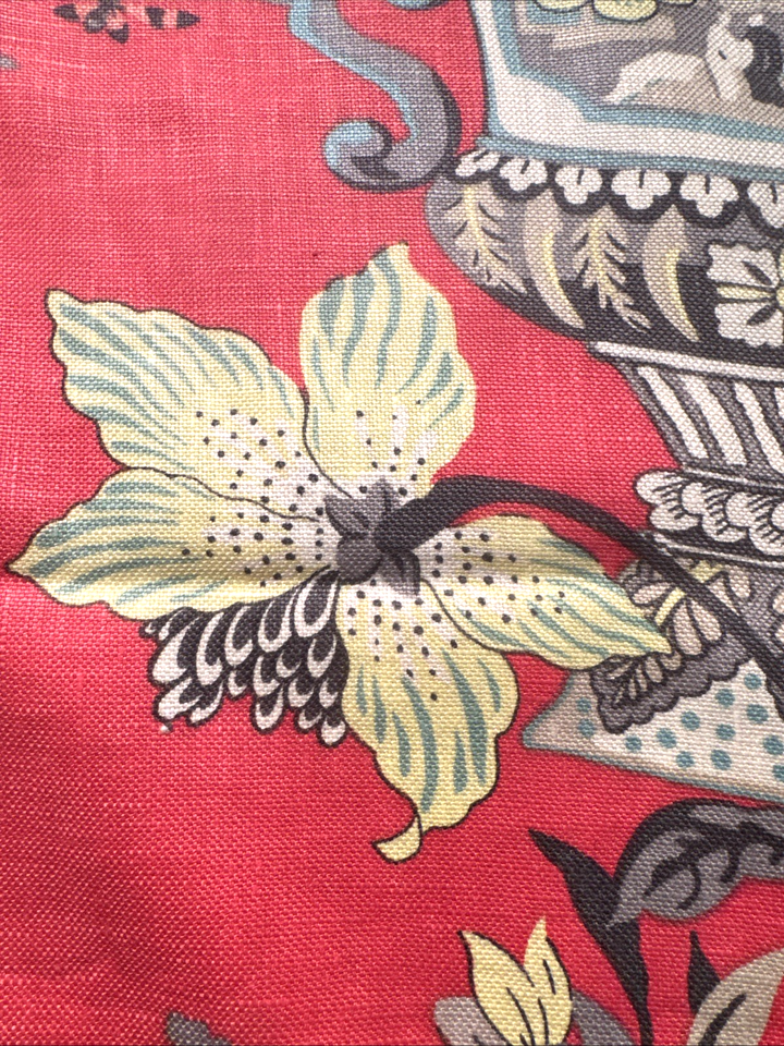 Portobello Vase Colonial Williamsburg Orange Large Scale Fabric BTY #9 ...