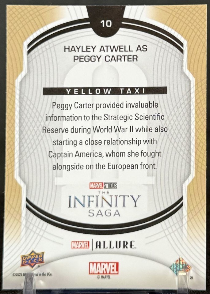 Peggy Carter 2022 UD Marvel Allure Infinity Saga Yellow Taxi #10 | eBay