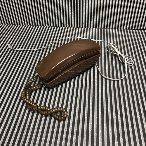 Vintage GTE Phone Automatic Electric Trimline Wall Push Button Brown ...