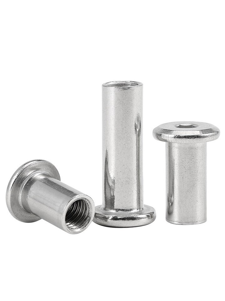 A2 Flat Head Hex Socket Furniture Connector Cap Nuts Barrel Rivet Nut ...