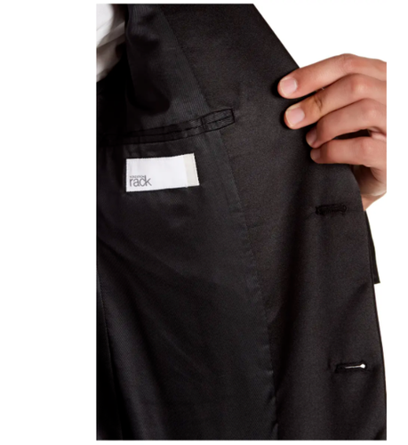 NORDSTROM RACK Black Two Button Notch Lapel Trim Fit Tuxedo Jacket 42 L ...
