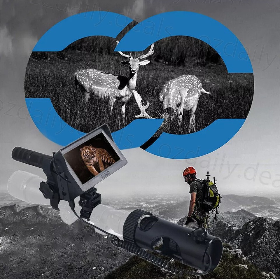 4.3'' Infrared Night Vision Rifle Scope Hunting Sight recordable Camera ...