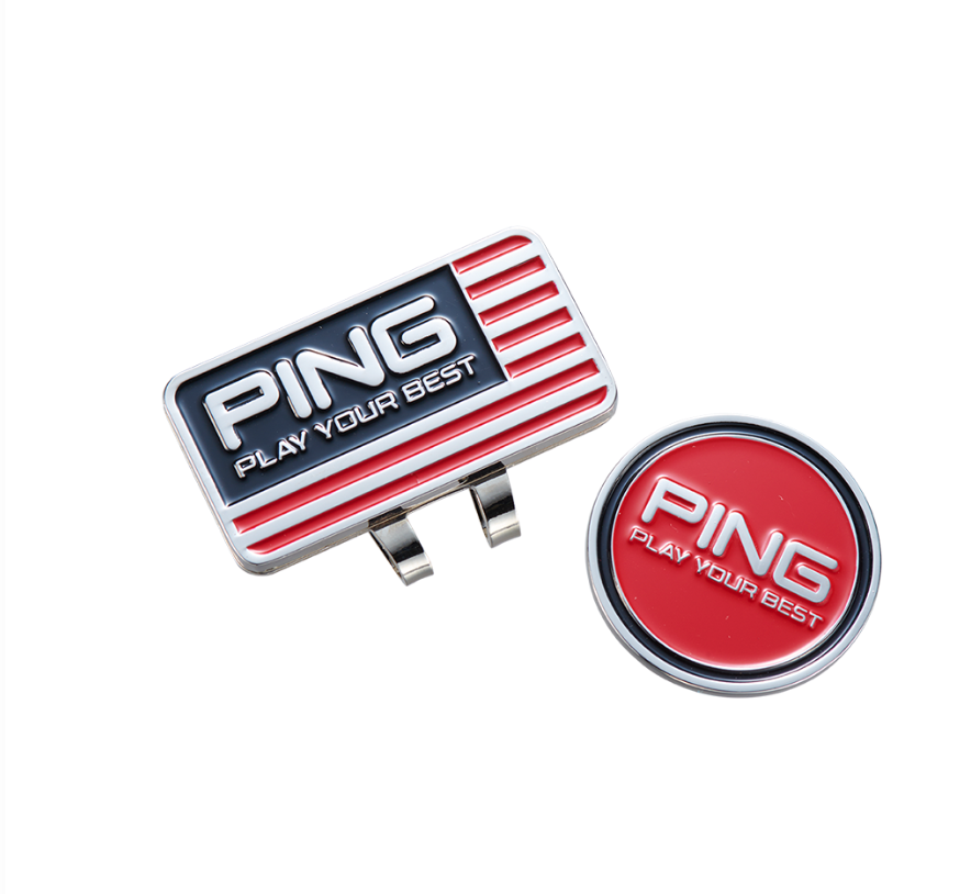 PING Japan Golf Ball Clip Marker AC-F2402 Stars & Stripes Red | eBay