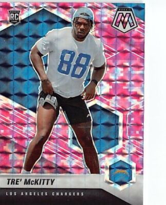 2021 Panini Mosaic Tre’ McKitty #386 Pink Camo Prizm Rookie Chargers RC ...