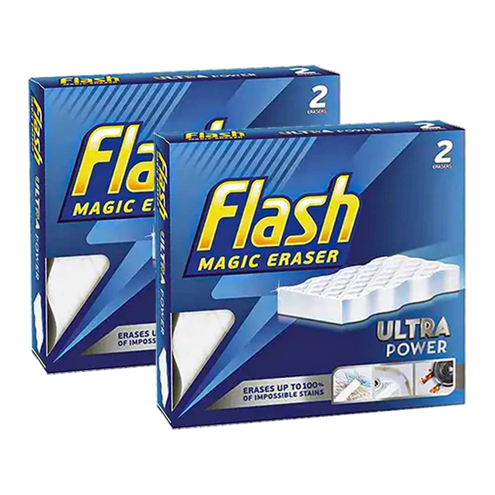 Flash Magic Eraser Ultra Power Re-Usable Sponge Remover Stain Scuffs ...