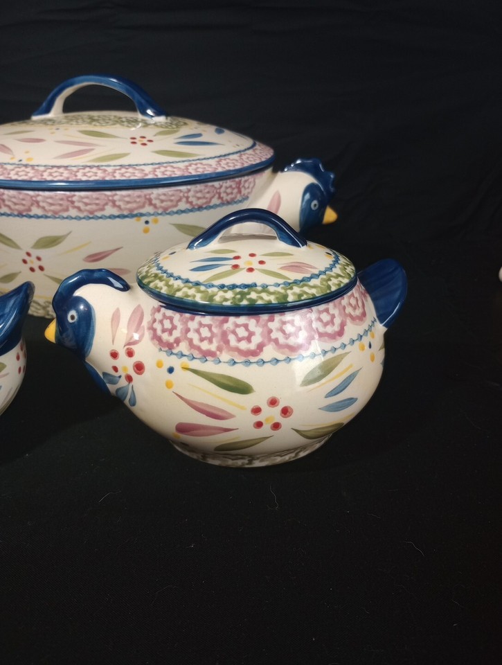 Set Of 3 Confetti Old World Pattern Chicken Ovenware Temp-tations by ...