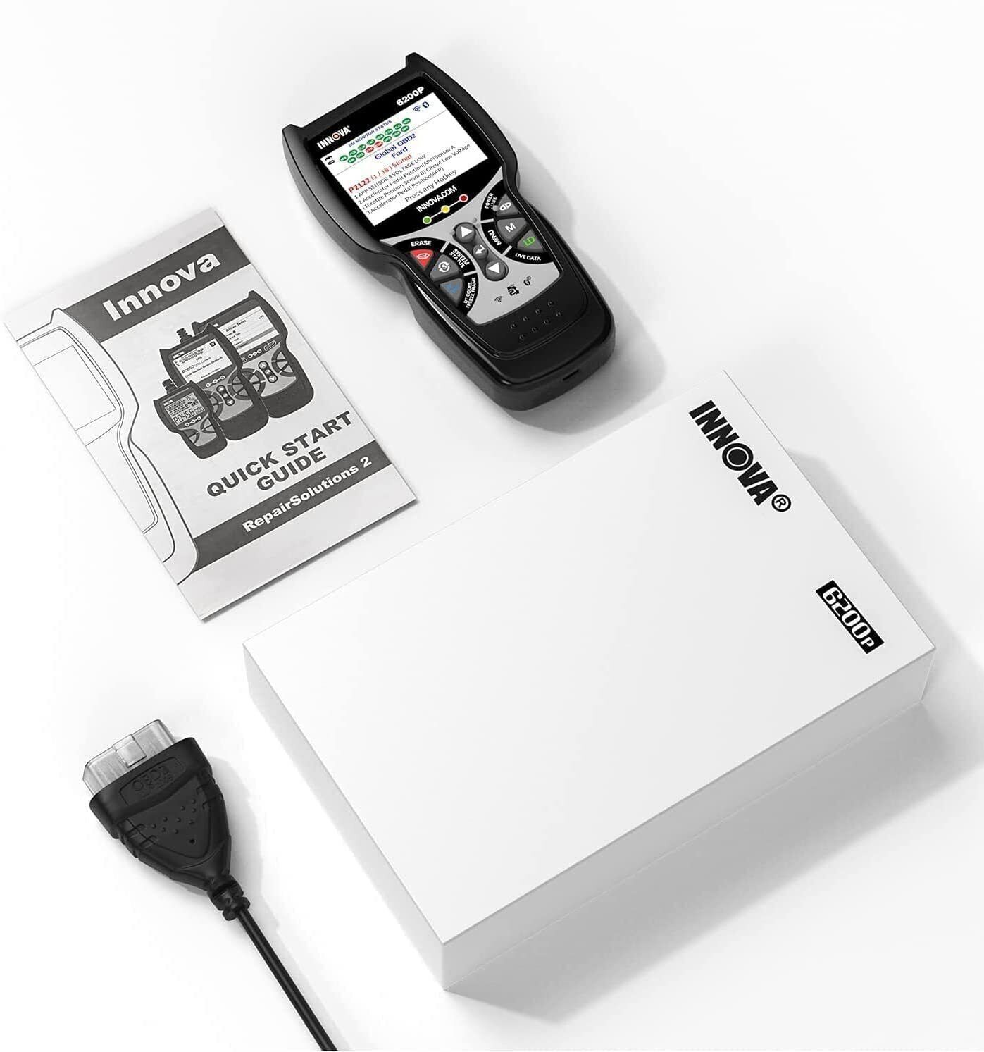 INNOVA 6200P All System OBD2 Scanner ABS SRS TCM Code Reader Battery ...