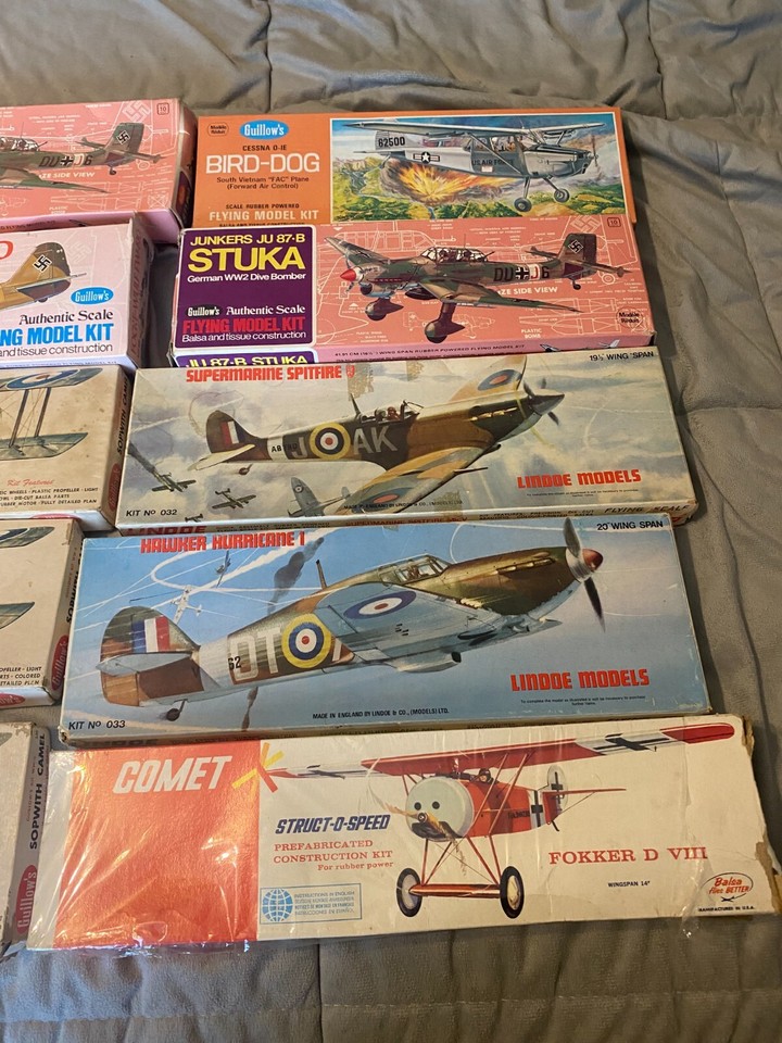 Vintage Lot of 10 Balsa Plane Model Kits Open Box Guillows etc... | eBay