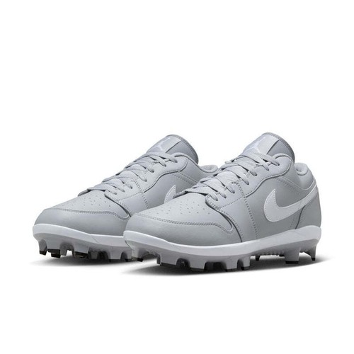 Nike Air Jordan 1 Retro Grey White Baseball Softball Cleats Shoes ...