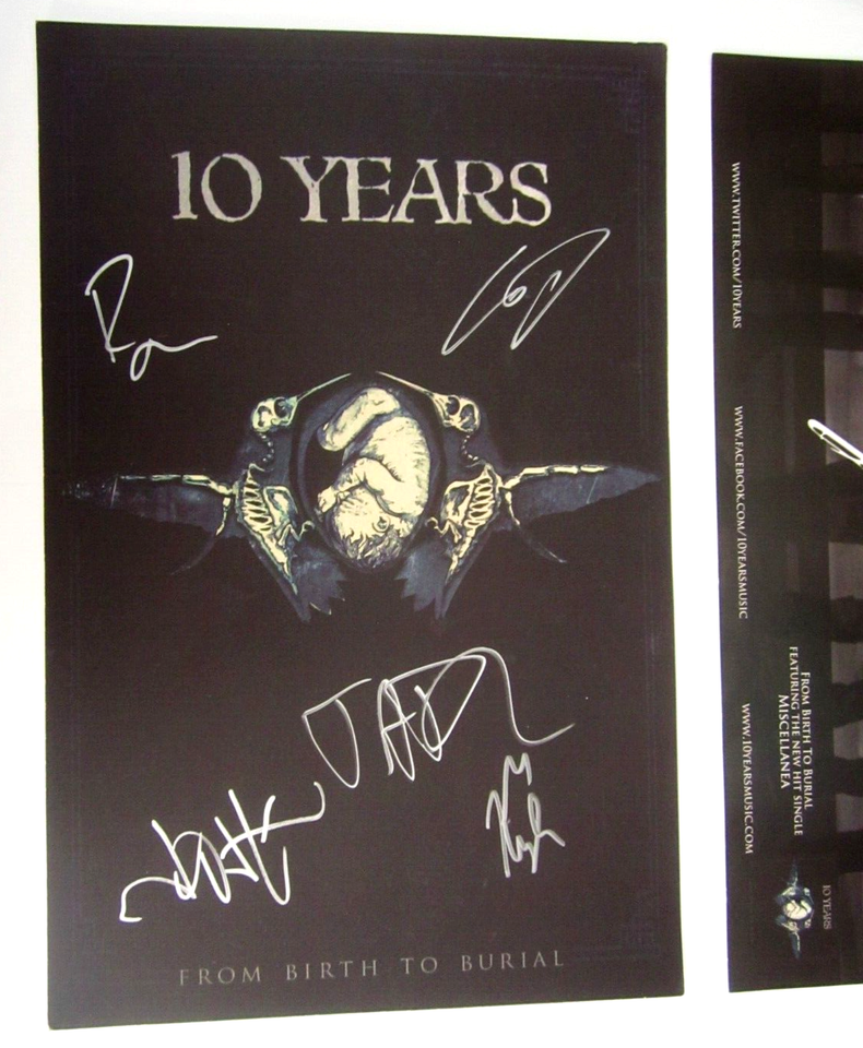 10 Years band Lot of 2 Posters ( 1 Signed / Autographed and 1 Two-sided ...