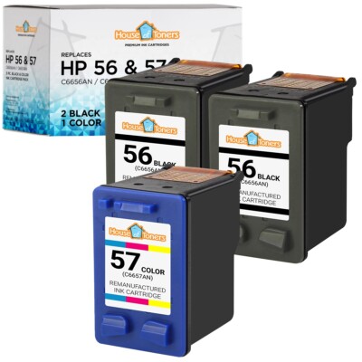 3PK Replaces HP 56 Black HP 57 Color Ink fits Deskjet 450 5150 5550 ...