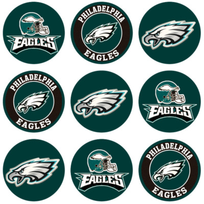 Philadelphia Eagles Edible Image Toppers. Edible Round Pre Cut Stickers ...