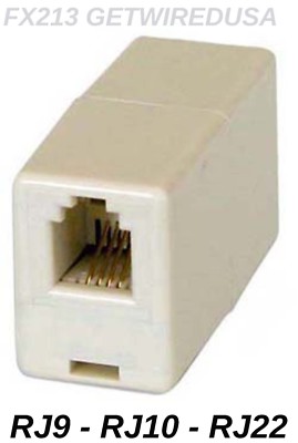 RJ9 RJ10 RJ22 4P4C 4-PIN FEMALE CABLE CONNECTOR COUPLER HEADSET PHONE ...
