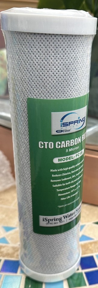 iSpring FC15 5 Micron 10" Replacement CTO Carbon Water Filter Cartridge ...