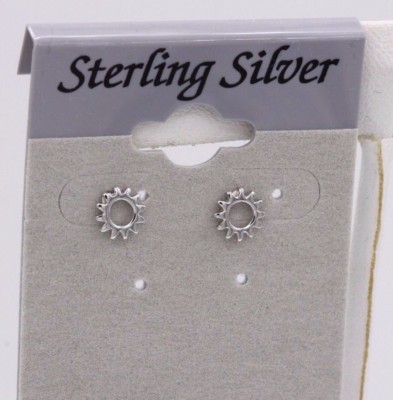 ROUND CIRCLE GEAR BAR STUD STERLING SILVER ROUND 6MM GEAR STYLE CIRCLE ...